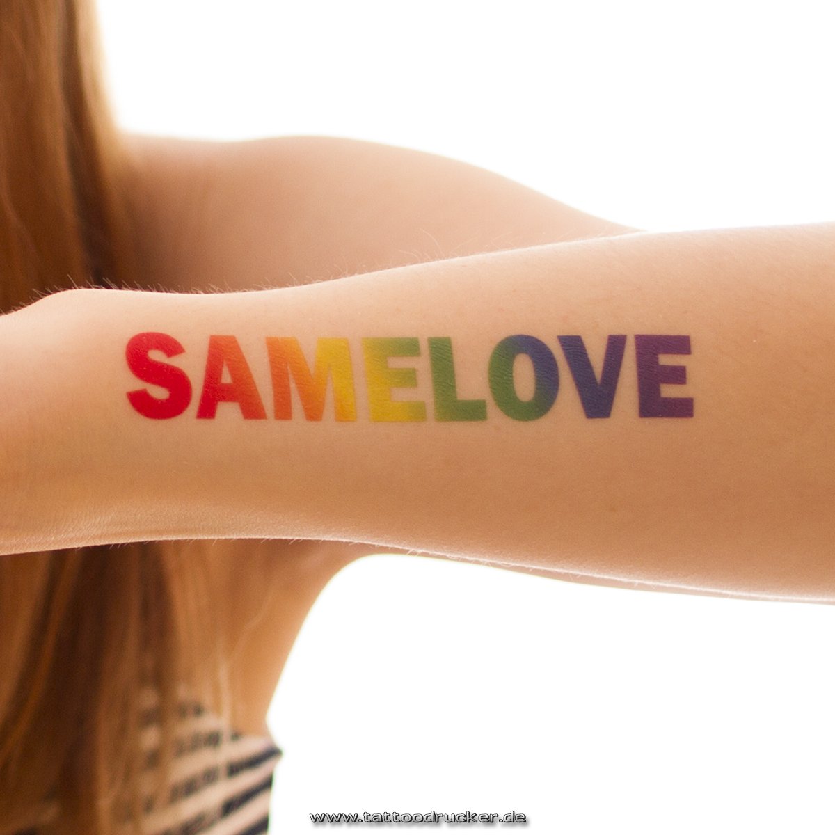 10 x SAMELOVE Rainbow Tattoo - Temporary Lettering, LGBT, Gay (10)