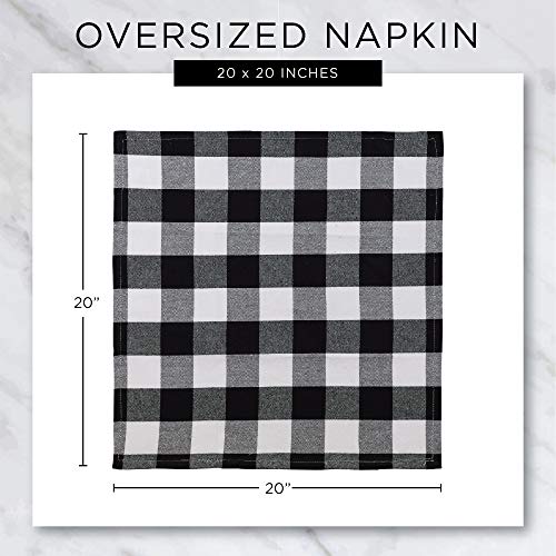 DII Buffalo Check Collection, Classic Farmhouse Tabletop Set, Napkin Set, 20x20, Orange & Black, 6 Piece