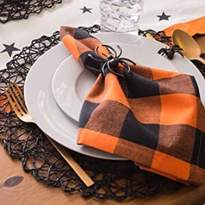 DII Buffalo Check Collection, Classic Farmhouse Tabletop Set, Napkin Set, 20x20, Orange & Black, 6 Piece