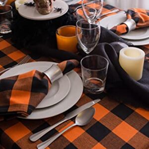 DII Buffalo Check Collection, Classic Farmhouse Tabletop Set, Napkin Set, 20x20, Orange & Black, 6 Piece