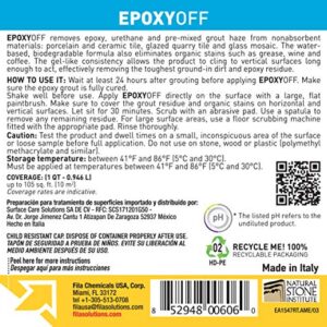 FILA EPOXYOFF, Epoxy Grout Haze Remover, Effectively Removes Epoxy Residue, The Product Can Be Applied on Vertical Surfaces, Gel, 1 QT