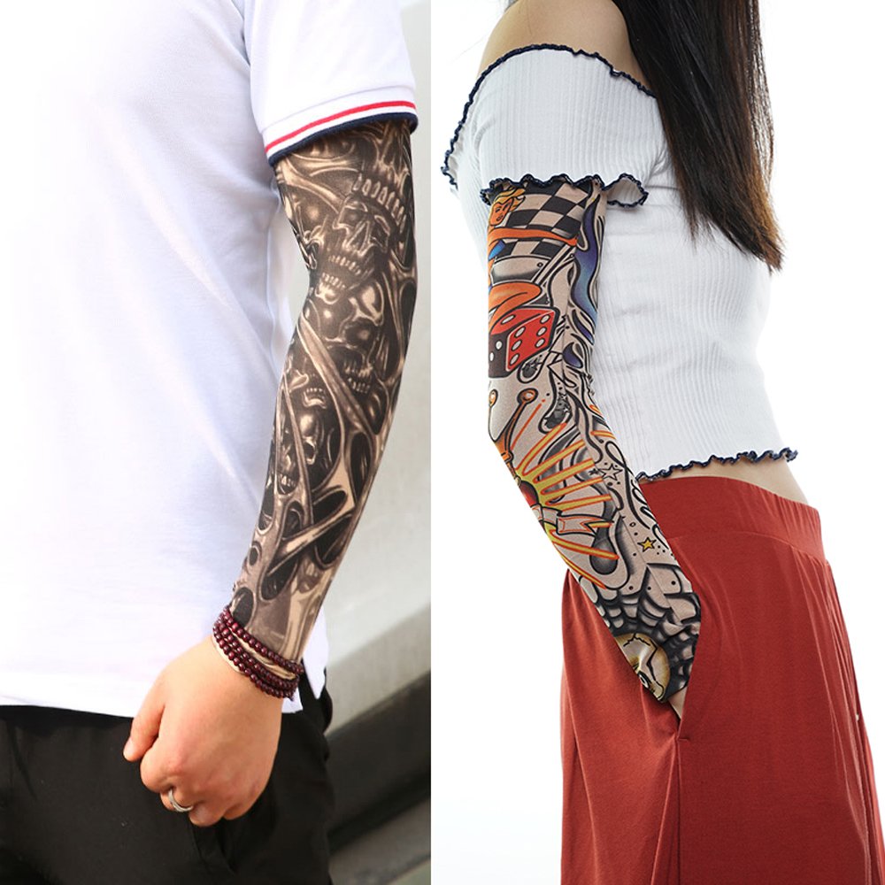 Tattoo Arm Sleeves, 10 Pack Cool Body Arts Fake Temporary Tattoo For Men And Women, Tattoo Sleeves Uv Sun Block Protection For Ourdoot Activities And Parties, Random Picture Multi-color