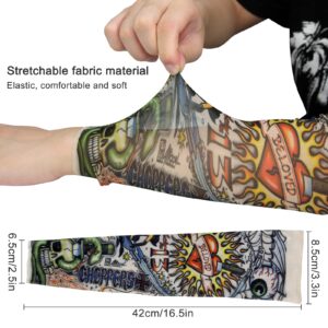 Tattoo Arm Sleeves, 10 Pack Cool Body Arts Fake Temporary Tattoo For Men And Women, Tattoo Sleeves Uv Sun Block Protection For Ourdoot Activities And Parties, Random Picture Multi-color