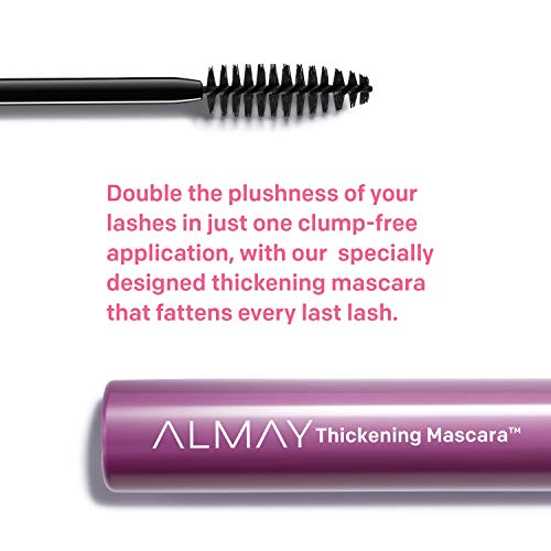 Almay Mascara, Thickening, Volume & Length Eye Makeup with Aloe and Vitamin B5, Hypoallergenic-Fragrance Free, Ophthalmologist Tested, 402 Black (Pack of 2)