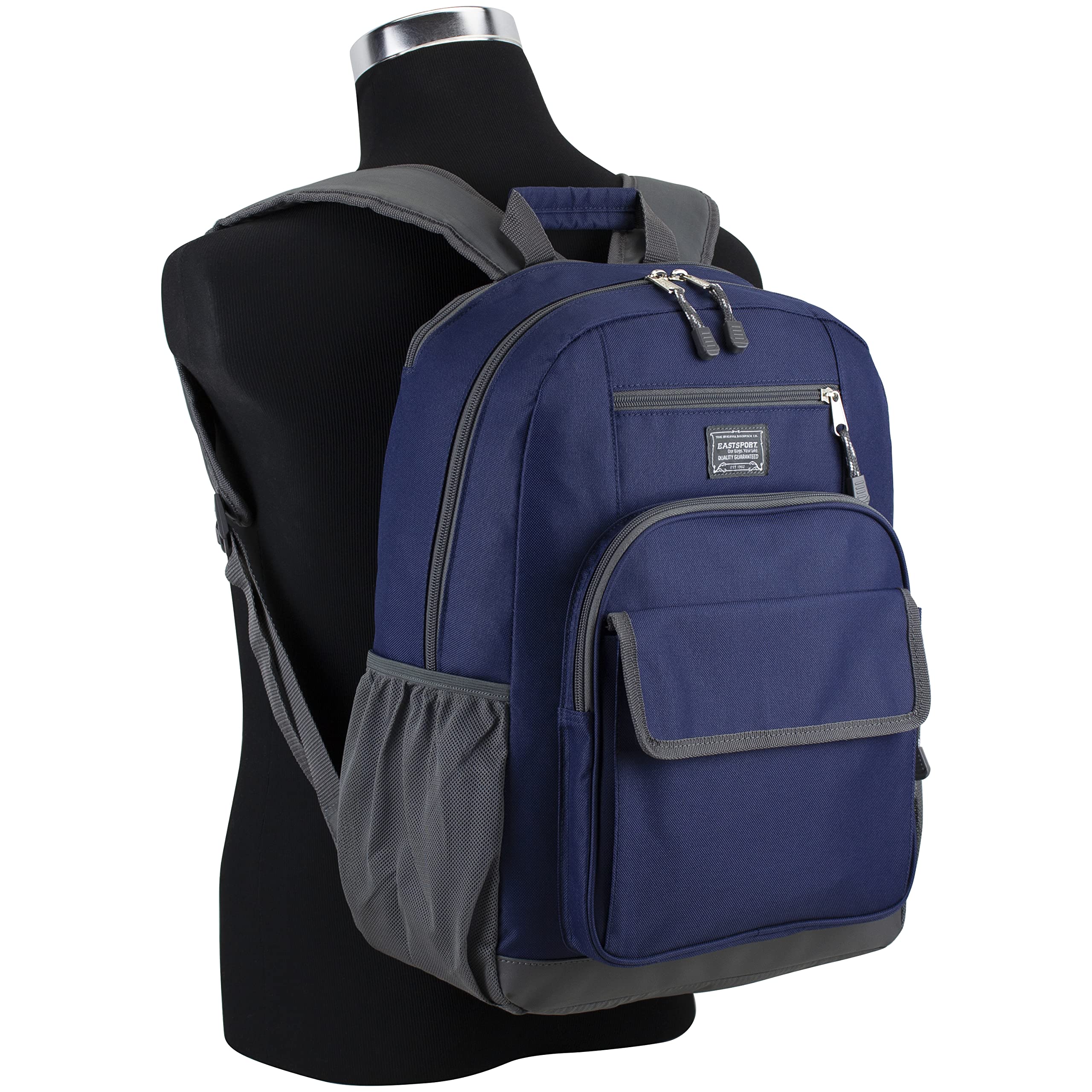 Eastsport Travel Backpack Large Tech Laptop Bag for Work, Gym, Hiking, Deep Cobalt Blue Grey