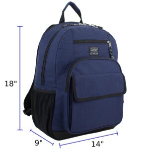 Eastsport Travel Backpack Large Tech Laptop Bag for Work, Gym, Hiking, Deep Cobalt Blue Grey