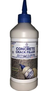 bluestar flexible concrete crack filler (gray), diy - no special tools needed, fill cracks in concrete driveways, sidewalks, patios, garage and basement floors. 16 fl. oz. bottle.