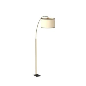 Brightech Logan Arc Floor Lamp, Bright Standing Lamp for Living Rooms, Offices & Bedrooms, Modern Living Room Décor, Tall Hanging Floor Lamp for Reading and More – Gold/Brass