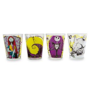 silver buffalo nb110864 disney nightmare before christmas mini glasses (4 pack), multicolor