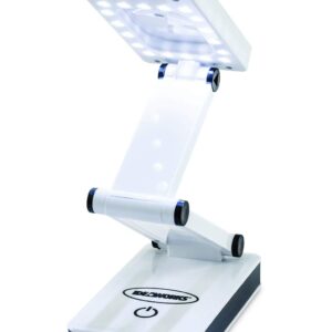 IdeaWorks JR7911 LED Desk Lamp, White with Magnifying Glass