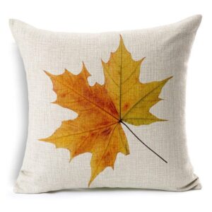 All Smiles Fall Throw Pillow Covers 18x18 Set of 4 Decorative Thanksgiving Autumn Kitchen Home Decor Cushion for Porch Couch,Outside Outdoor Harvest Decorations Maple Leaves