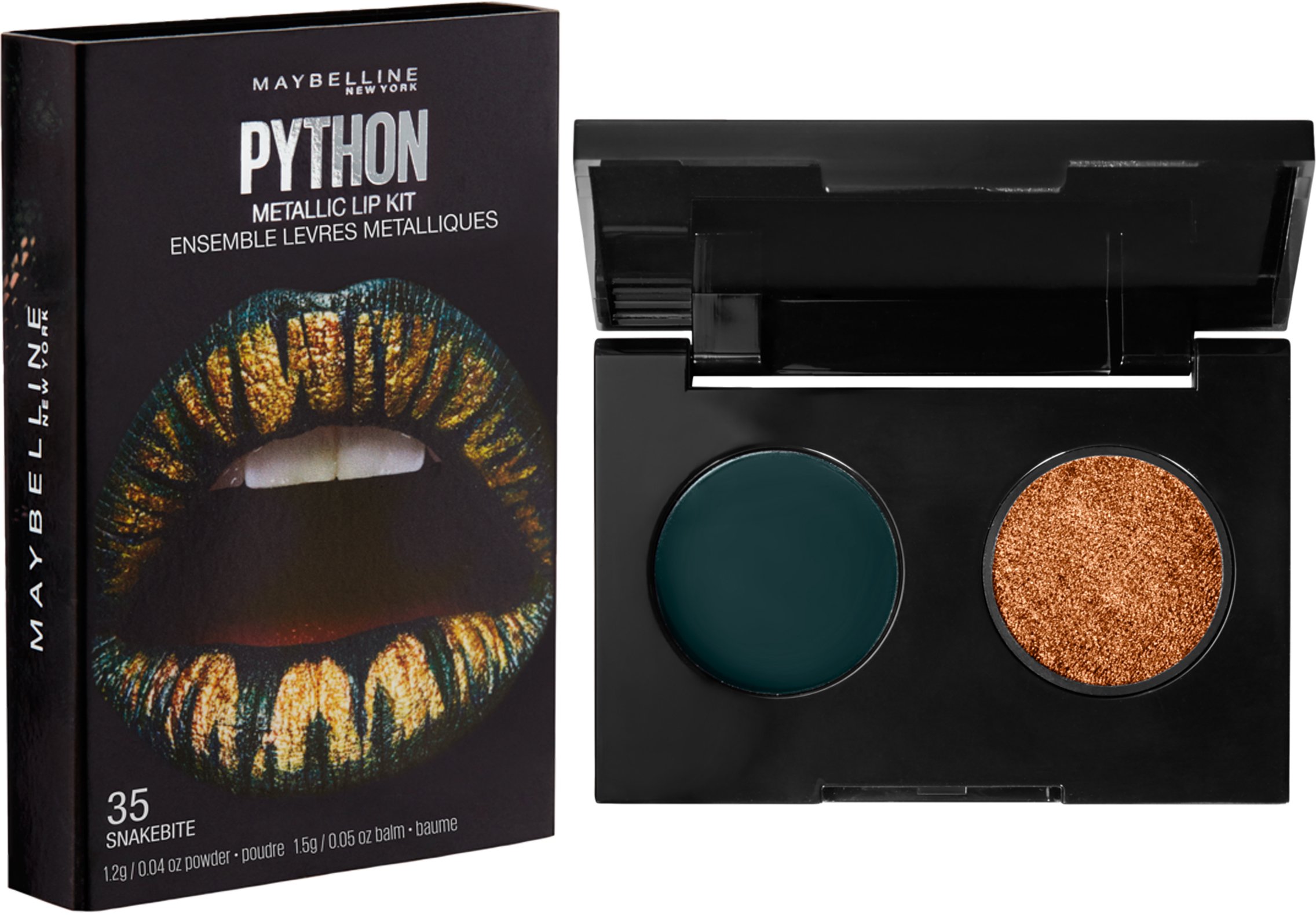 Maybelline New York Lip Studio Python Metallic Lip Makeup Kit, Snakebite, 0.09 oz.