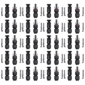 sun yoba 20 pairs cable connectors male/female safety seal ring waterproof solar panel cable connectors black