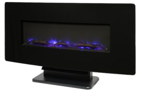 muskoka curved front 36" wall mount fireplace-black glass