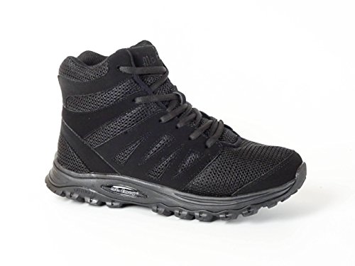 MT. EMEY 9315 Lady's Athletic Comfort Walking Lace High Top Shoes Black