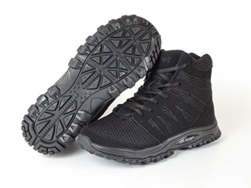 MT. EMEY 9315 Lady's Athletic Comfort Walking Lace High Top Shoes Black