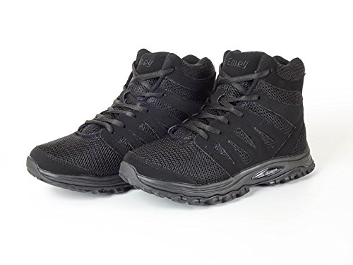 MT. EMEY 9315 Lady's Athletic Comfort Walking Lace High Top Shoes Black