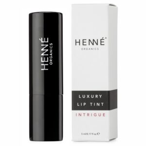 Henné Organics Luxury Lip Tint - Moisturizing, Sheer Natural Color - Intrigue (Brick Red)