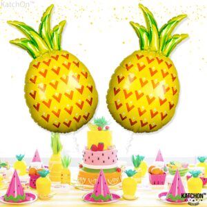 KatchOn, Giant Pineapple Balloons Decorations - 32 Inch | Pineapple Mylar Balloon for Pineapple Party Decorations | Tropical Balloons for Pineapple Birthday Decorations, Fruity Tutti Party Decorations