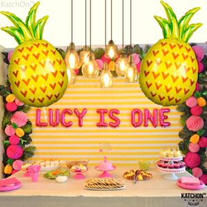 KatchOn, Giant Pineapple Balloons Decorations - 32 Inch | Pineapple Mylar Balloon for Pineapple Party Decorations | Tropical Balloons for Pineapple Birthday Decorations, Fruity Tutti Party Decorations