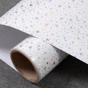 YIZUNNU Vinyl Self Adhesive Contact Paper Peel and Stick Roll Wallpaper Wall Stickers for Kitchen Cabinets Furniture Film Home Wall Decoration (24"x98", Star)