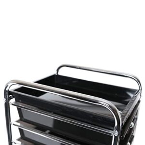 Seville Classics 10-Drawer Multipurpose Mobile Rolling Utility Storage Organizer with Tray Cart, Translucent Black