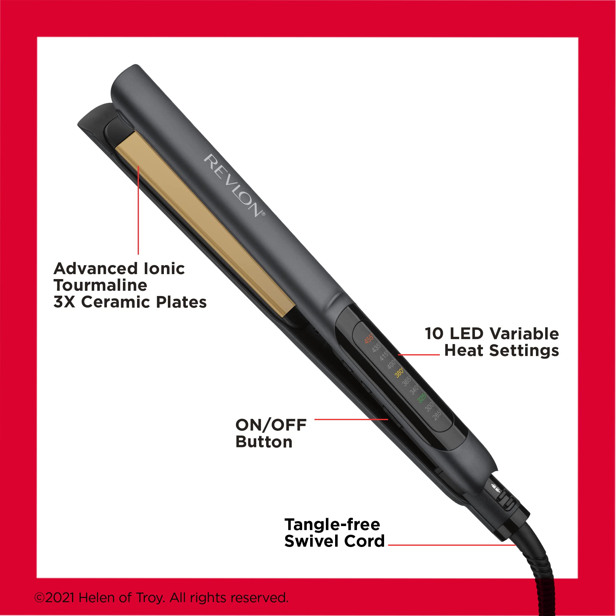 Revlon Smooth Brilliance Ceramic Hair Flat Iron | Smooth Glide and Ultra-Sleek Sylas, (1 in)