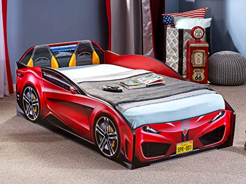 Cilek Spyder Race Car Toddler Bed Frame, Toddler, Red