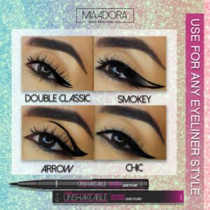 Eyeliner- Cruelty Free Waterproof Liquid Eye liner Pen –NON Toxic Formula - ALL DAY WEAR - Gel Felt Tip High Pigment – Winged, Cat Eye, Smudge, Tear Proof Makeup– No Stamp, No Pencil Sharpener