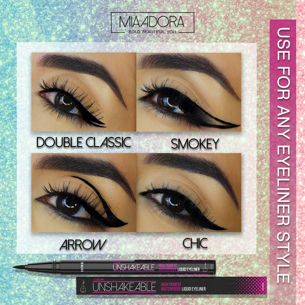 Eyeliner- Cruelty Free Waterproof Liquid Eye liner Pen –NON Toxic Formula - ALL DAY WEAR - Gel Felt Tip High Pigment – Winged, Cat Eye, Smudge, Tear Proof Makeup– No Stamp, No Pencil Sharpener