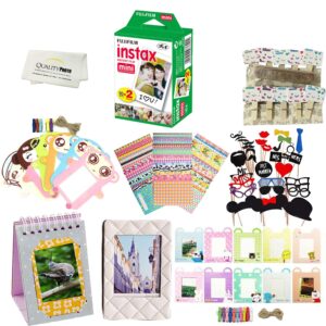 fujifilm instax mini 8,9,11,12 camera accessory kit includes - fuji instant film 20 sheets + premium over 60 pcs bundle for fujifilm instax mini films