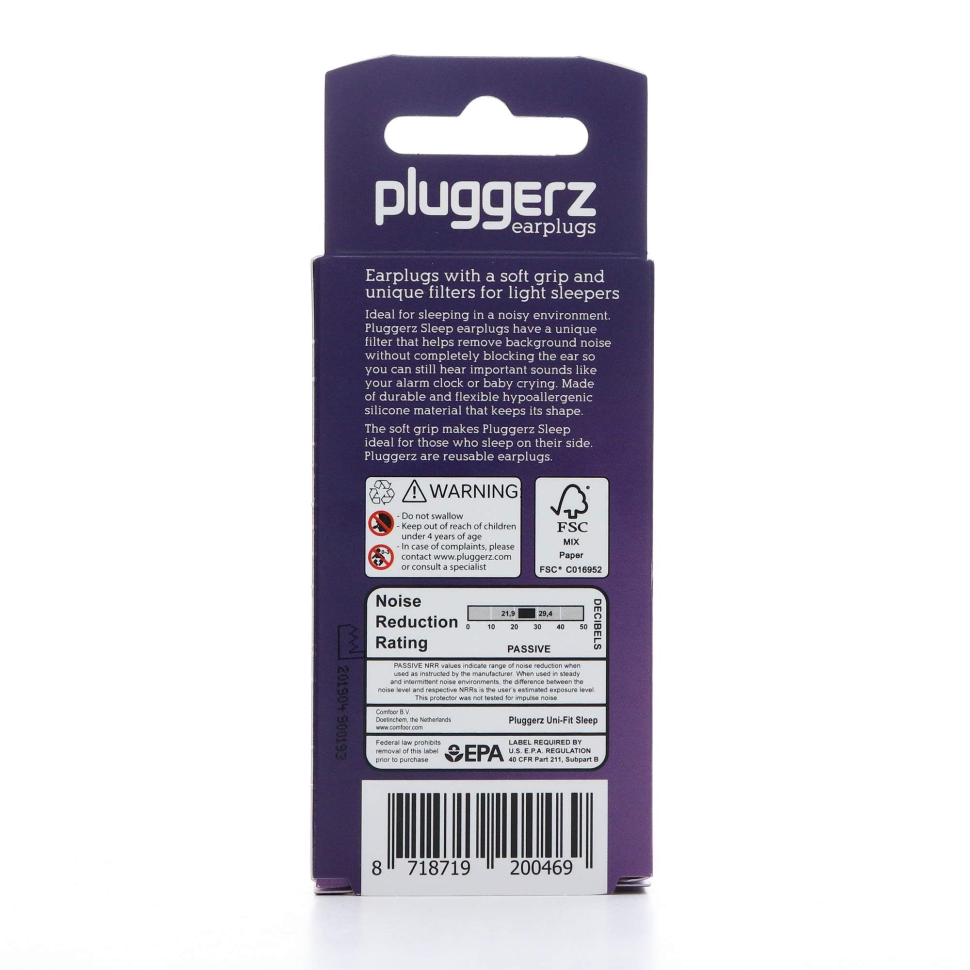 Pluggerz Sleep Earplugs ? Reduces Background Noise - Hypoallergenic and Safe for Your Ears, Comfortable, Perfect for a Long Night?s Sleep - Over 100 Uses - Storage Box Included