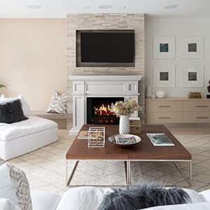 MagikFlame Electric Fireplace with Mantel - Artemis White - 30 Flames, Large, Freestanding, 5,200 BTU Heater, Crackling Log Sound, Bluetooth, App - New Home Design, Remodels, Family Atmosphere