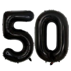 40inch jumbo black 50 number balloons for birthday party decorations 50th year old party supplies(black 50)