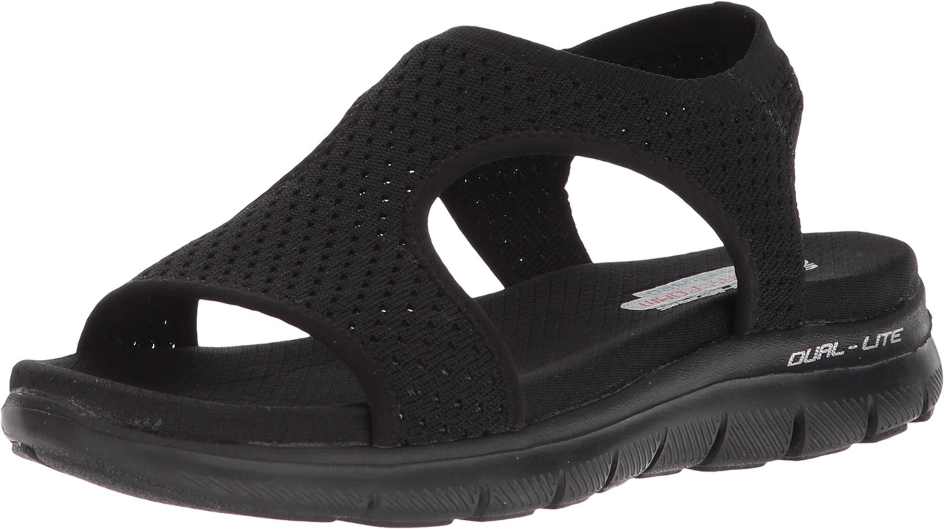 Skechers Cali Women's Flex Appeal 2.0-Deja Vu Sport Sandal,black/black,8 M US