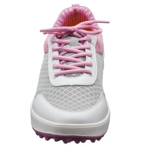 PGM Golf Shoes for Girls, Breathable Lightweight Summer Women Golf Shoes Provide Style, Comfort, and Performance Both on and Off The Golf Course, 37 M EU / 6 B(M) US, Pink