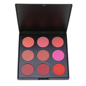 blusher palette, vodisa 9 color natural make up blushing set face sheer matte mineral blush kit, cheek base foundation pressed powder pallet professional facial beauty cosmetic makeup blush (1)