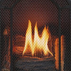 ProCom Dual Fuel Ventless Gas Fireplace Insert with Thermostat Control, 5 Fire Logs, Use with Natural Gas or Liquid Propane, 15000 BTU, Heats up to 600 Sq. Ft., Black