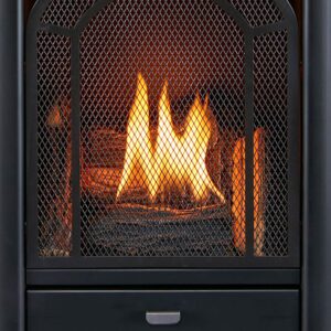 ProCom Dual Fuel Ventless Gas Fireplace Insert with Thermostat Control, 5 Fire Logs, Use with Natural Gas or Liquid Propane, 15000 BTU, Heats up to 600 Sq. Ft., Black