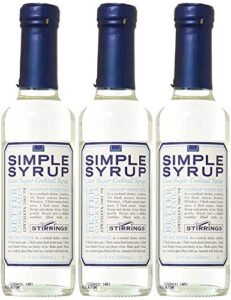 stirrings pure cane simple syrup cocktail mixer - excellent flavoring for coffee, tea, and baking | pack of (3) | pure, natural, and free of harmful preservatives