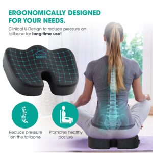 Modvel - The Original Gel Seat Cushion for Desk Chair, Enhances Posture and Support, Non-Slip Bottom, Ideal Tailbone Cushions for Pressure Relief - Premium Gaming, Car, Office Chair Cushion