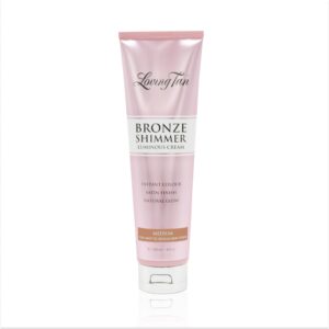 loving tan bronze shimmer luminous cream, medium - streak free, natural looking, instant sunless tanner - 6+ self tanning applications per tube, cruelty free - 4 fl oz