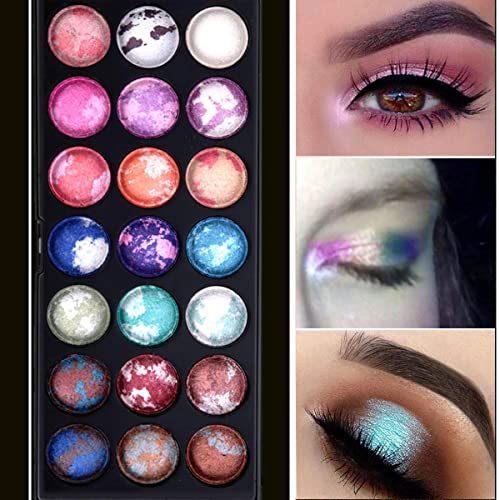 21 Color Everfavor Makeup Palette Shimmer Eyeshadow Palettes Baked Eye Shadows Cosmetics Pallet with Galaxy Colors (21 Color, 04)