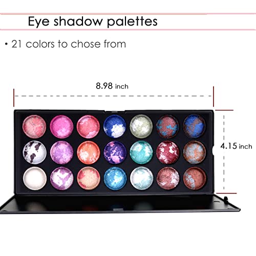 21 Color Everfavor Makeup Palette Shimmer Eyeshadow Palettes Baked Eye Shadows Cosmetics Pallet with Galaxy Colors (21 Color, 04)