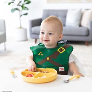 Bumkins Nintendo Bibs for Girl or Boy, SuperBib with Cape for Baby and Toddler 6-24 Months, Essential Must Have for Eating, Feeding, Baby Led Weaning Supplies, Mess Saving Catch Food, Legend of Zelda