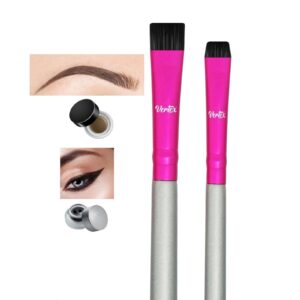 flat concealer brow makeup brush - liquid foundation kabuki makeup brushes best for concealers blush mask contour powder mineral products dense blending applicator