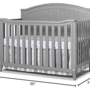 Sorelle Furniture Fairview Crib, Classic 4-in-1 Convertible Crib, Made of Wood, Non-Toxic Finish, Wooden Baby Bed, Toddler Bed, Child’s Daybed and Full-Size Bed, Nursery Furniture -Gray