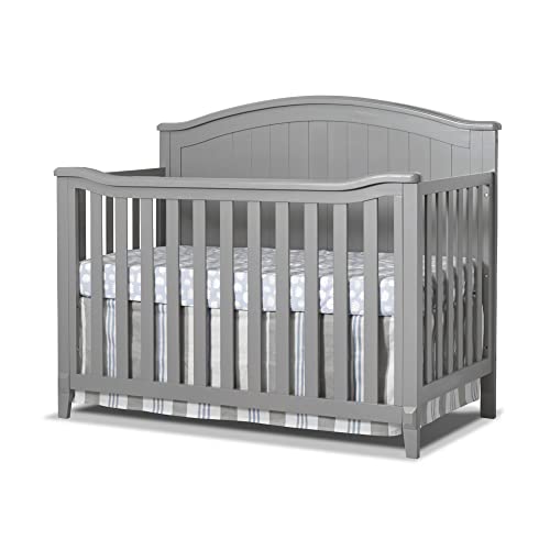 Sorelle Furniture Fairview Crib, Classic 4-in-1 Convertible Crib, Made of Wood, Non-Toxic Finish, Wooden Baby Bed, Toddler Bed, Child’s Daybed and Full-Size Bed, Nursery Furniture -Gray