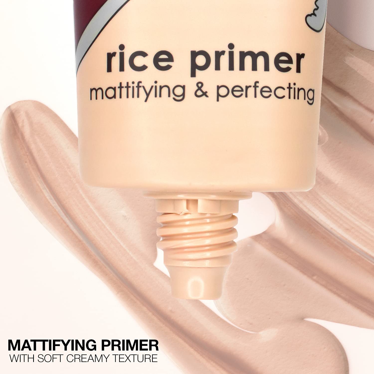 Palladio Rice Primer, Formulated with Natural Rice, Controls Oil on Your Skin and Locks in Makeup, Lightweight with a Smooth Matte Finish, Reduces Facial Shine, for All Skin Types, Beige, 0.71 Fl Oz