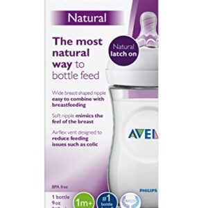 Philips AVENT Natural Baby Bottle, Clear, 4 Oz